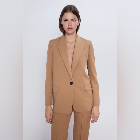Zara | Jackets & Coats | Zara Beige Blazer | Poshmark